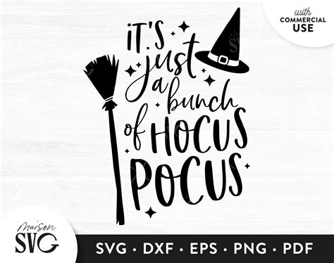 It S Just A Bunch Of Hocus Pocus Svg Halloween Clipart Etsy