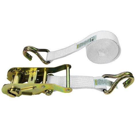 15 X 20 Ratchet Strap With Wire Hooks White Cargo Equipment