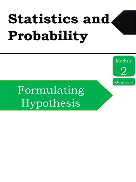 Statistics And Probability Q2 M2 April 2024 Pdf Hypothesis