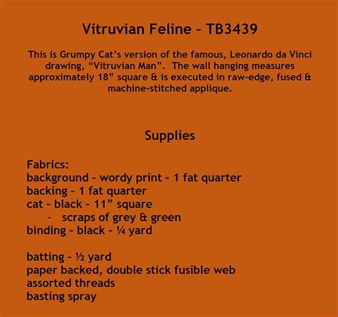Pattern Vitruvian Feline Tb3439