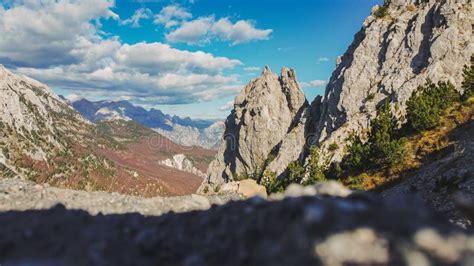 Landscape Of Valbona Pass Hiking Trails In Albania Stock Image Image
