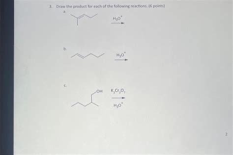 Solved 3 Draw The Product For Each Of The Following Chegg