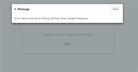 Error Value Missing For Selling Settings Sales Update Frequency Deployment Frappe Forum