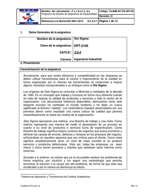 Six Sigma Pdf Six Sigma Software