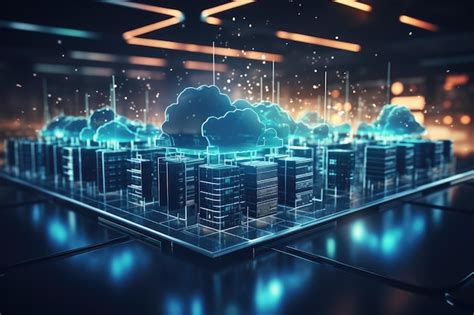 Premium Ai Image Data Center And Server Room Technology Background