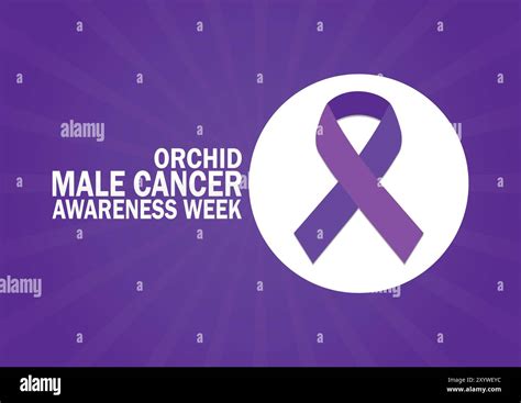 Orchid Male Cancer Awareness Week Wallpaper With Shapes And Typography Banner Card Poster