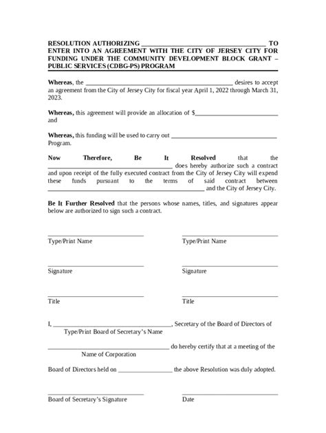 Resolution Authorizing To Enter Into An Doc Template Pdffiller