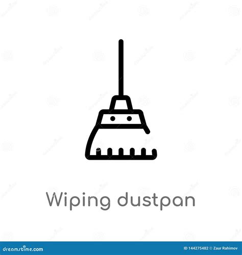 Outline Wiping Trash Vector Icon Isolated Black Simple Line Element
