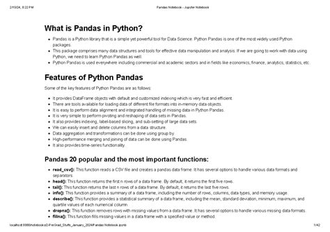 Complete Pandas Notebook Jupyter Notebook What Is Pandas In Python Pandas Is A Python