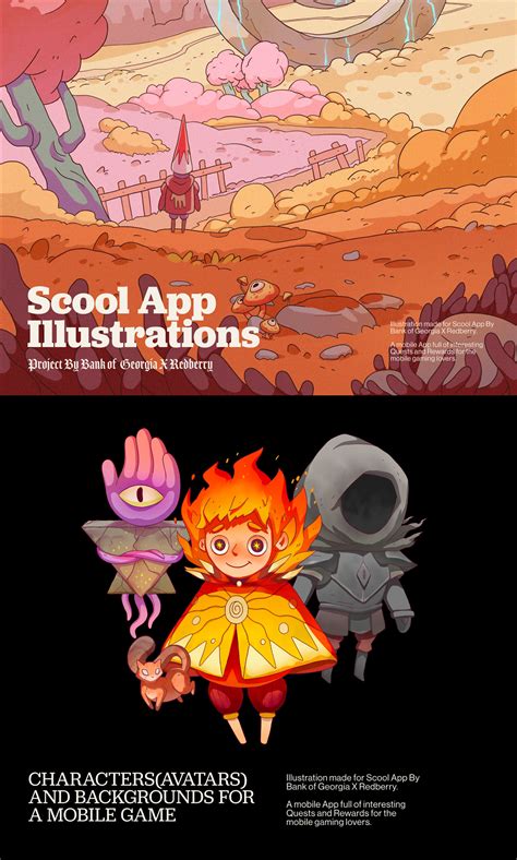 Illustrations For A Scool App Behance