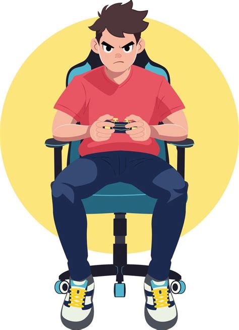 Focused Gamer In Gaming Chair 73543705 Vector Art At Vecteezy