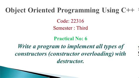 Pract 6 C Program To Implement All Types Of Constructors With