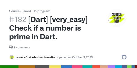 Dart Veryeasy Check If A Number Is Prime In Dart · Issue 182
