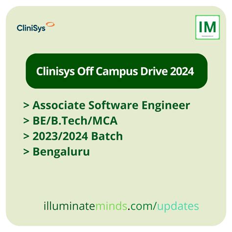 Clinisys Off Campus Drive 2024 Associate Software Engineer Beb