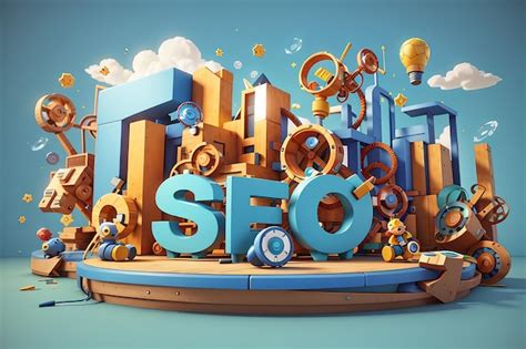 Premium Photo Seo Optimization 3d Render Cartoon Illustration