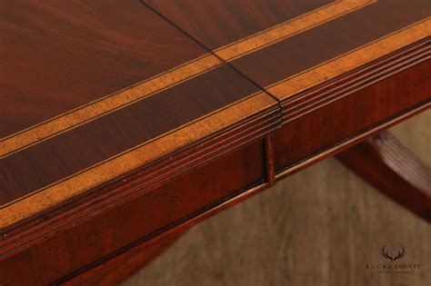 Millender English Regency Style Mahogany Double Pedestal Extendable Di