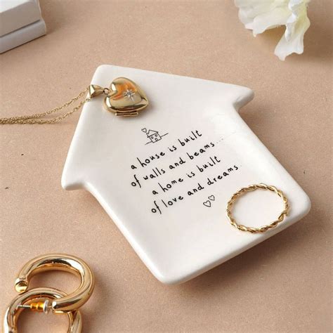 Ceramic House Shaped Trinket Ring Dish With T Box Ceramic