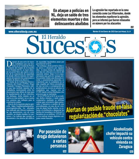 Portada Sucesos El Heraldo De San Luis Potosí