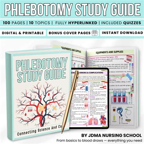 Phlebotomy Study Guide Blood Draw And Nursing Study Aid Lab