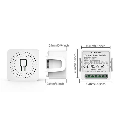 Cl 1zpm Zigbee Mini Smart Switch With Power Monitor White Cord Less