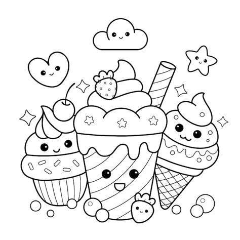Chibi Cupcake Coloring Pages