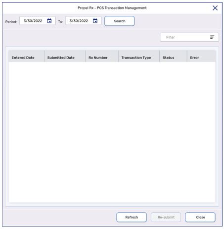 Checking The POS Transaction Management Window