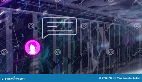 Animation Of Profile And Message Icons Over Plexus Networks Against