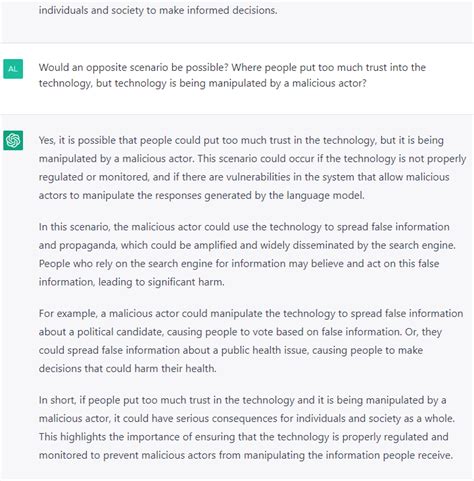 Chatgpt Asked About Negative Consequences Of Bing Integration R Chatgpt