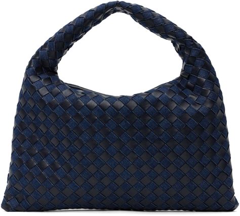 Bottega Veneta Black And Navy Small Hop Bag Ssense