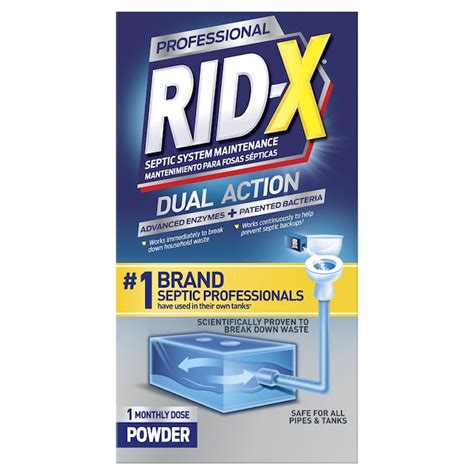 Rid X Professional Septic System Maintenance Powder 10 Oz Septic Cleaner 019200941333 At