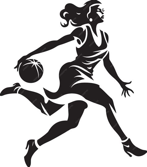 Hoop Highlight Female Basketball Player Dunk Vector Artwork Slam Surge