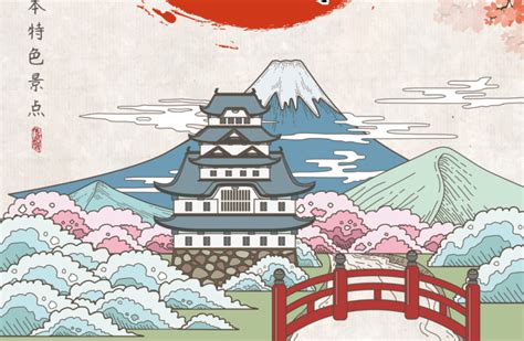 卡通海报 旅行北海道樱花卡通日本旅游海报 图司机