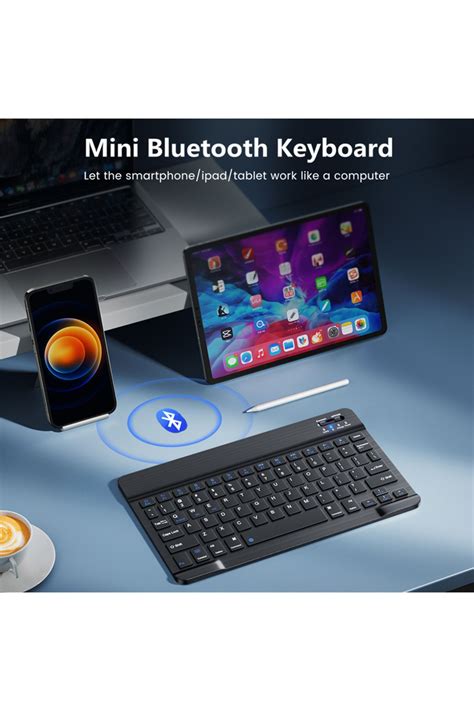 EHZ TEKNOLOJİ IPad Xiaomi Samsung Huawei Tablet Laptop Uyumlu Renkli Bluetooth Bağlantılı Klavye
