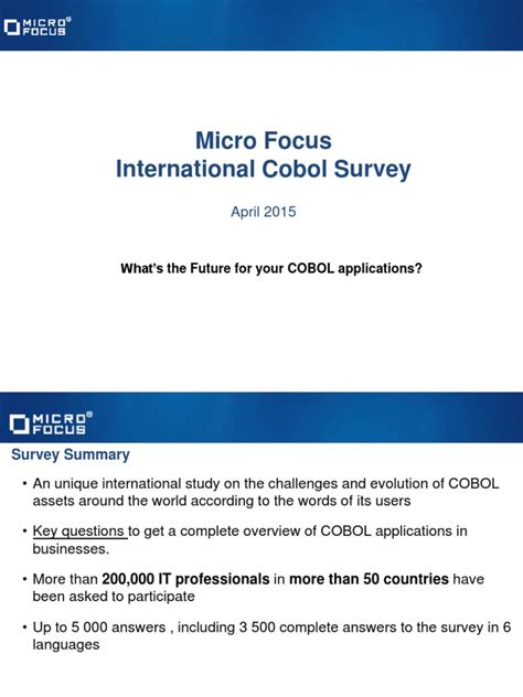Micro Focus Cobol Survey Itl 2015 Report Pt Pdf Application