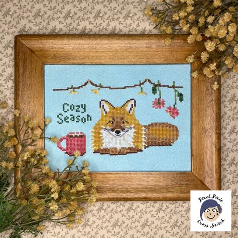 Cozy Fox Pixel Pixie Cross Stitch Cross Stitch Pattern The Crafty
