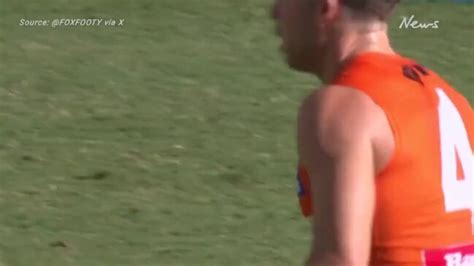 Gws Captain Toby Greene Has Studs Up In Marking Contest During West