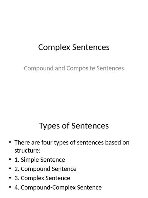 Complex Sentences Presentation Pdf