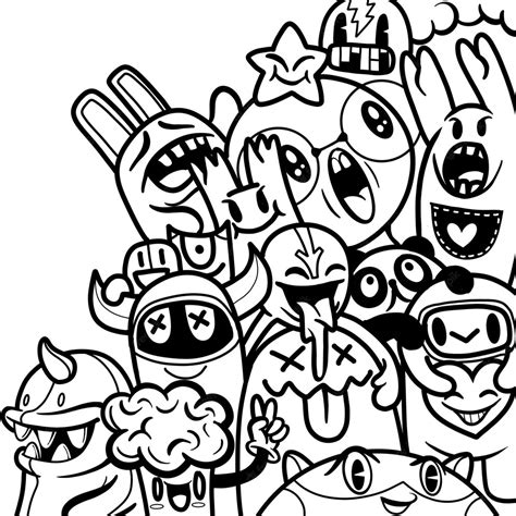 Illustration Vectorielle De Fond De Monstre Mignon Doodle Dessin à La