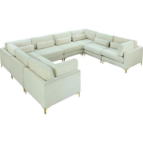Meridian Furniture Julia Cream Velvet Modular Sectional