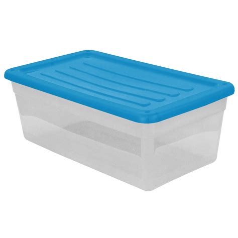 Gracious Living Dlc6 6 Qt Shoebox Clear Plastic Storage Bin Container W
