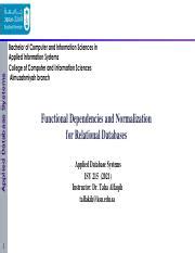 Functional Dependencies And Normalization For Relational Course Hero