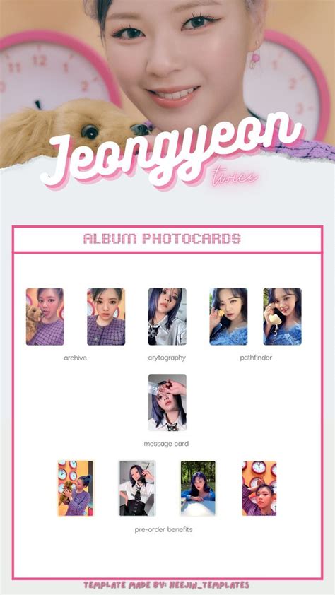 JEONGYEON Between 1 2 Photocard Template Message Card Photocard