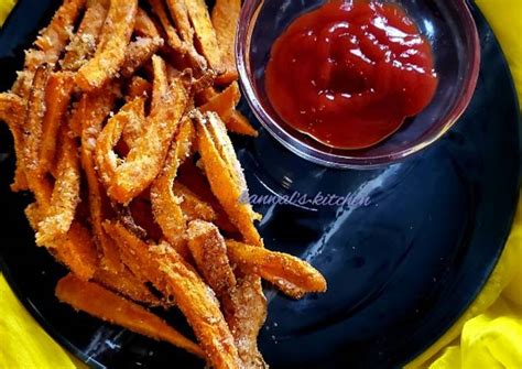 Baked Sweet Potato French Fries Recipe By Kanwaljeet Chhabra Cookpad