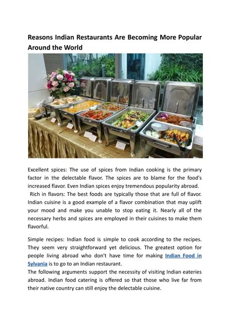 Ppt Reasons Indian Restaurants Are Becoming More Popular Around The