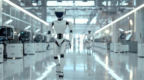 Robots And Automated Systems Working Seamlessly In A High Tech Stock Illustration Illustration