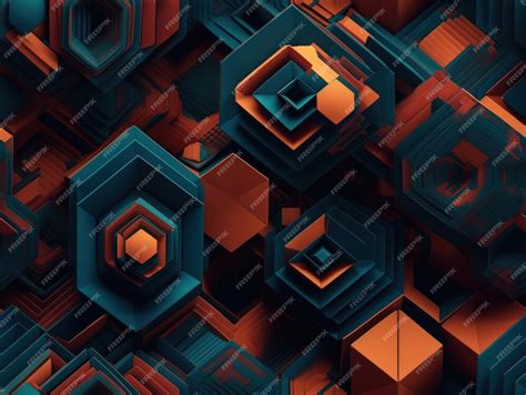 Premium Ai Image Dark Abstract Geometric Grid Pattern Seamless
