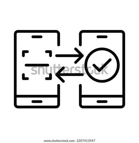 Mobile Scan Icon Outline Style Vector Stock Vector Royalty Free