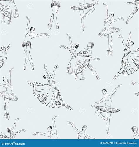 Ballet Dancers Pattern Stock Vector Illustration Of Classical 66734703