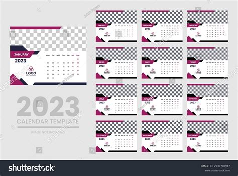 2023 Calendar Year Vector Illustration Week Stock Vector Royalty Free