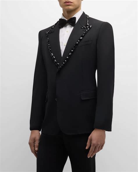 Dolceandgabbana Mens Beaded Tuxedo Jacket Neiman Marcus